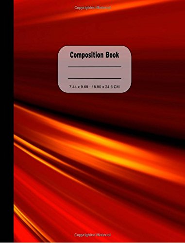 Red Laser Lights Narrow Ruled Composition Book: 200 Pages, Narrow Ruled ...