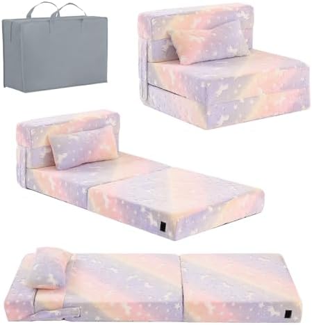 Amazon.com: Givjoy Folding Sofa Bed Floor Mattress for Kids with Pillow ...