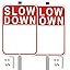 Amazon.com : 2 Pack Slow Down Sign, with 36" Metal Stakes, 14"x10 ...