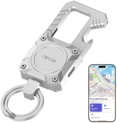Amazon.com: Miroddi Keychain with Smart Tracker, Men's Keychain Works ...