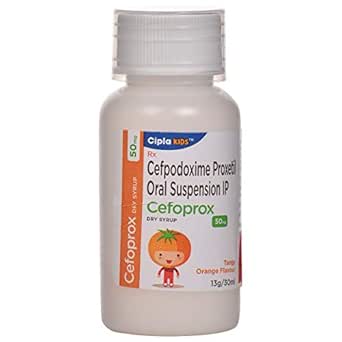 Cefoprox 50mg Tangy Orange Flavour - Bottle of 13gm Dry Syrup : Amazon ...