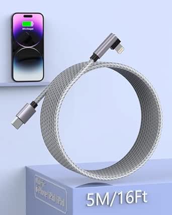 Apple MFi Certified 16ft Extra Long iPhone Charger Cable - High Speed ...