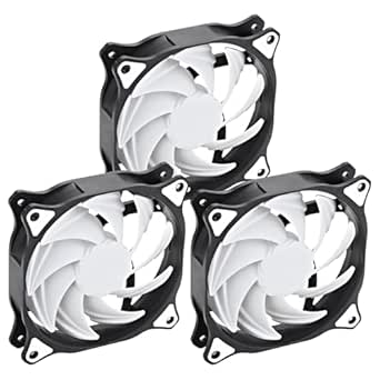 SAMA SF200 120mm Case Fans 3-Pack with PWM Hub – 4-Pin High-Airflow (90 ...