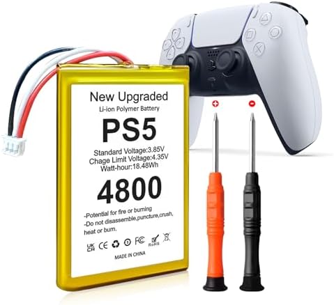 Amazon.com: TQTHL 1 Packs Battery for PS5,[4800mAh](2025 New Upgrade ...