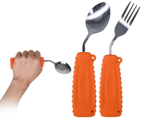 Amazon.com: Ehucon Adaptive Utensils Angled Spoon and Fork for Hand ...