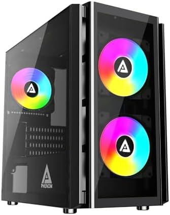 Amazon.com: Apevia Phenom-BK Phenom Micro-ATX Gaming PC Case w/ 3X ...