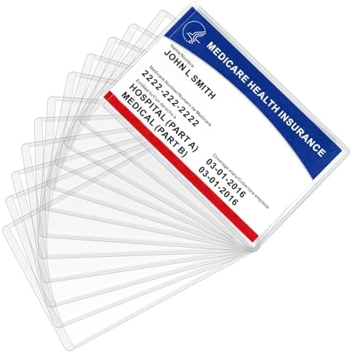 MaxGear New Medicare Card Protector Sleeves, 12 Mil Clear PVC Water ...