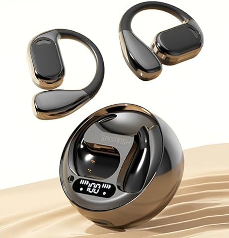 SPOTFISH Open Ear Headphones, True Wireless Earbuds Bluetooth 5.4 ...
