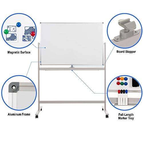 Snapklik.com : Comix Magnetic Mobile Whiteboard, 48 X 32 Inches Double ...