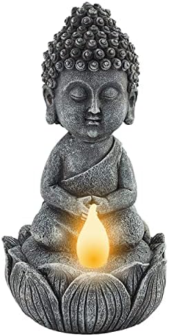 Amazon.com: Nacome Meditating Buddha Statue with Solar Light,Zen Solar ...