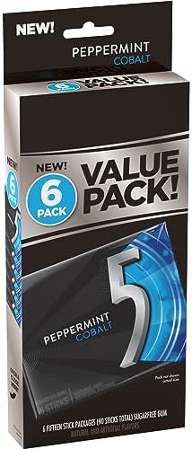 Amazon.com : 5 GUM Cobalt Peppermint Sugar Free Chewing Gum, 15 pieces ...