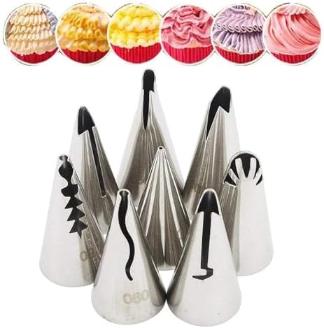 Ruffle Piping Nozzles Set with Coupler- 7 Pcs Russian Ruffle Skirt ...