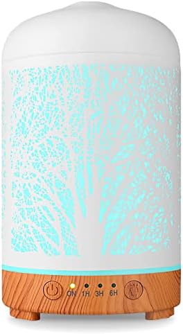 ENAROMA Essential Oil Diffuser 200ml Black Metal Tree Ultrasonic ...