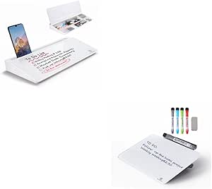 Amazon.com : Desktop Glass White Board with Storage ＆ Small Desktop ...