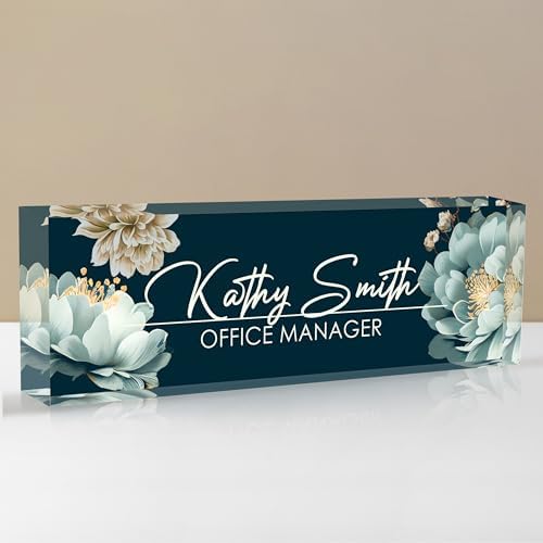 Amazon.com: Personalized Name Plate for Desk, Custom Desk Name Plate ...
