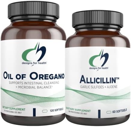 Amazon.com: Designs for Health Oil of Oregano (120 Gels) + Allicillin ...