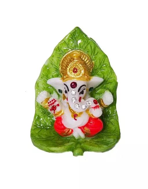 Buy Jangra Ganesha Statue with paan patta,Ganesh White Stone Marble ...