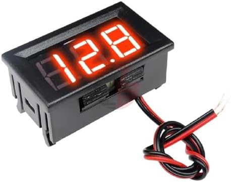 ROBOWAY Red DC 5-120V Digital Mini Voltmeter 2 Wire 0.56 inch LED ...