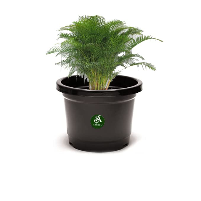 SAI Agro 16 Inch Flower Pot Pack of 5 - Indoor and Outdoor Use - Black ...