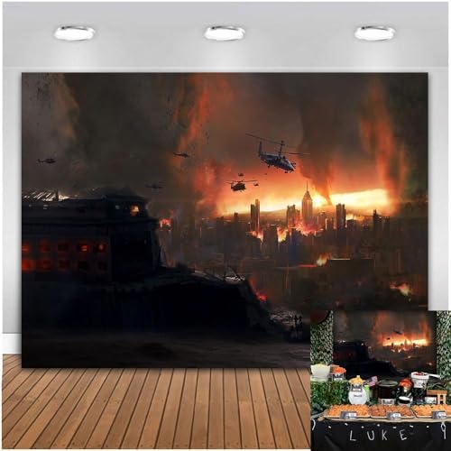 Amazon.com : TOAOFY 7x5ft Disaster Backdrop Military War Scene Backdrop ...