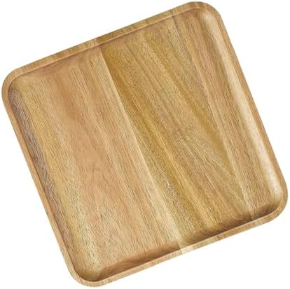 Amazon.com | Square Acacia Wood Plate,Wooden Trays Serving Platter ...