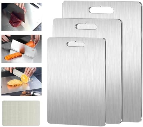 Amazon.com: Titanium Cutting Board Set of 3, Titanium Cutting Boards ...