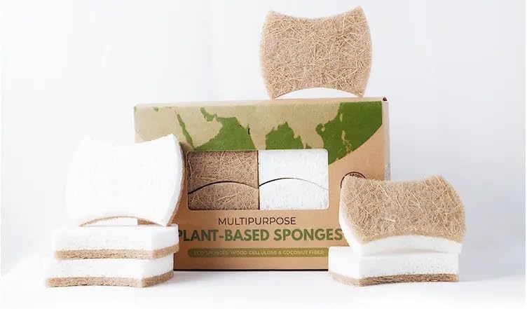 Amazon.com: Biodegradable Natural Plant Based Kitchen Sponge 12 Pack ...