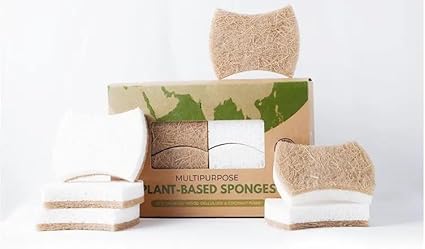 Amazon.com: Biodegradable Natural Plant Based Kitchen Sponge 12 Pack ...