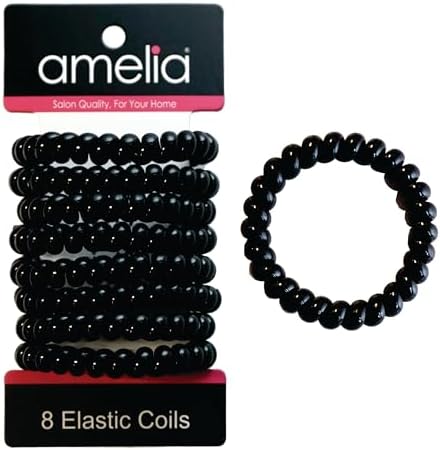 Amazon.com: 8 Large Smooth Elastic Hair Coils, 2.5in Diameter, Large ...