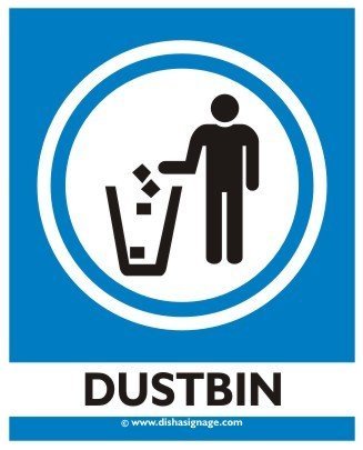 Dustbin Sign Board (English) : Amazon.in: Industrial & Scientific