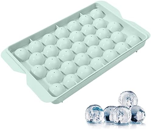 33 Grid Ice Cube Tray with Lid Round,Ice Trays for Freezer with Lid ...
