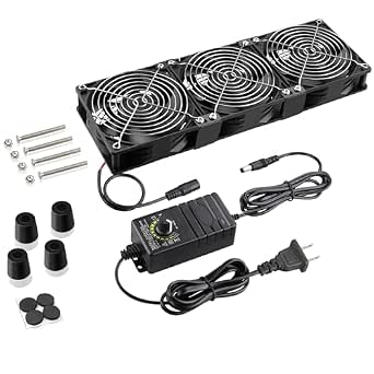 GDSTIME Big Airflow 3 * 120mm X 38mm Fans DC 12V Powered Fan with AC ...
