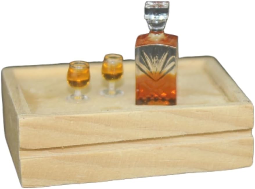 Amazon.com: A Set of Exquisite Mini Whiskey Wine Bottle Bar Model,1:12 ...