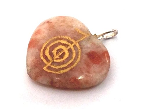 ASTROGHAR Sun stone cho ku ray symbol engraved heart shape pendant ...
