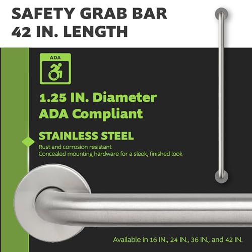 Snapklik.com : Homewerks 068 HW11416SS 42 Inch Bathroom Grab Bar