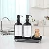 Amazon.com: [Luxury] Kitchen Soap Dispenser Set - 16OZ Black Glass ...