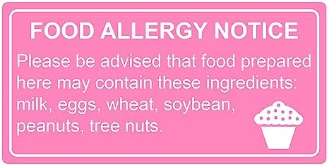 Amazon.com: Allergy Warning Sticker,1x2 inch 500pcs Pink Allergy ...