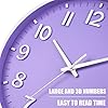 Amazon.com: HZDHCLH Purple Wall Clocks Battery Operated,12 inch Silent ...