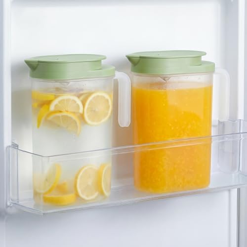 Amazon.com: Acellegic 2 Pack Slim Water Pitcher with Lid & Pivot Top ...