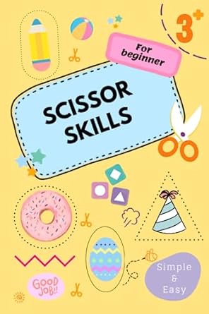 Scissor Skills, Preschool Activity book, basic learn to cut many kind ...