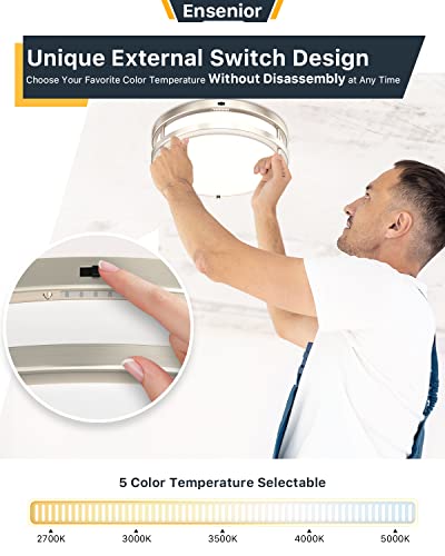 Snapklik.com : Glass 5CCT 10 Inch Hallway Light Fixtures Ceiling, LED ...