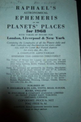 Raphael's Astronomical Ephemeris of the Planets' Places for 1968 ...