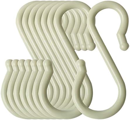 sourcing map 8 Pack S Shaped Hooks Plastic Hanger for Kitchen Bathroom ...