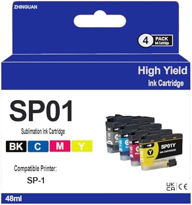 Amazon.com: ZHINGUAN SP01 SP-1 SP1 Sublimation Ink Cartridge for SP01BK ...