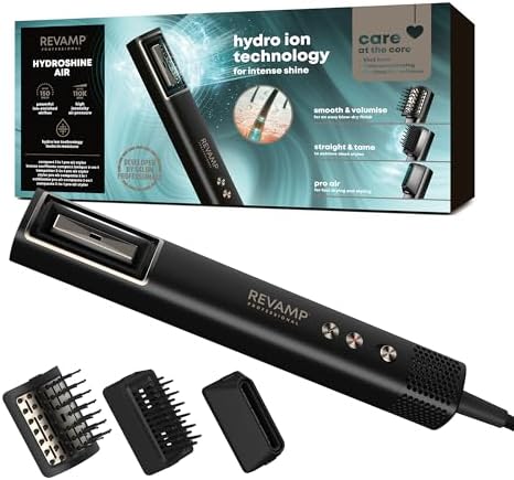 REVAMP HydroShine Air 3 in 1 Pro Air Styler - Hot Air Styler with Hydro ...