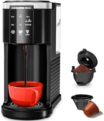 Amazon.com: Electactic Single Serve Coffee Maker, 2 in 1 Coffee Machine ...