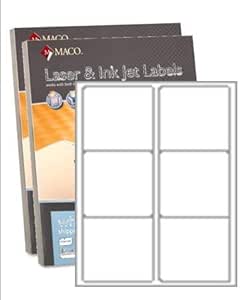 Amazon.com : Maco ML-0600B White 4 x 3-1/3 inch Laser / Inkjet All ...