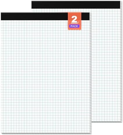 Amazon.com : Graph Paper, Grid Paper 8.5 x 11 Graph Paper Pad, [2 Pack ...