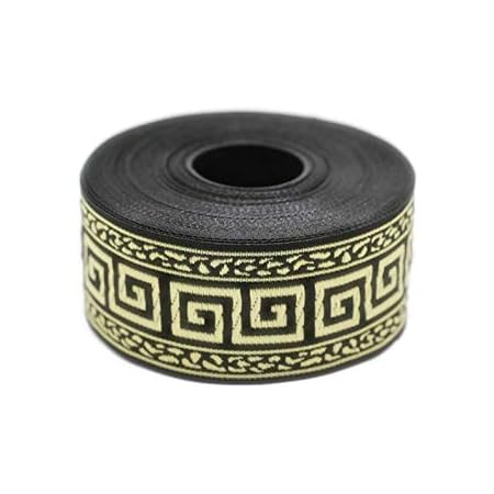 Amazon.com: 1-9/16" Greek Key Elastic Stretch Band Ribbon Trim for ...