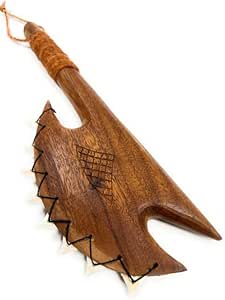 Amazon.com: Tikimaster Single Head Fijian Club 16 in with Bull Teeth ...